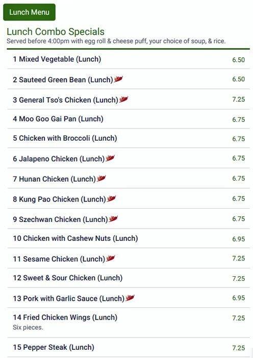 Menu at Montrose Chinese Restaurant, Houston, Montrose Blvd #1287