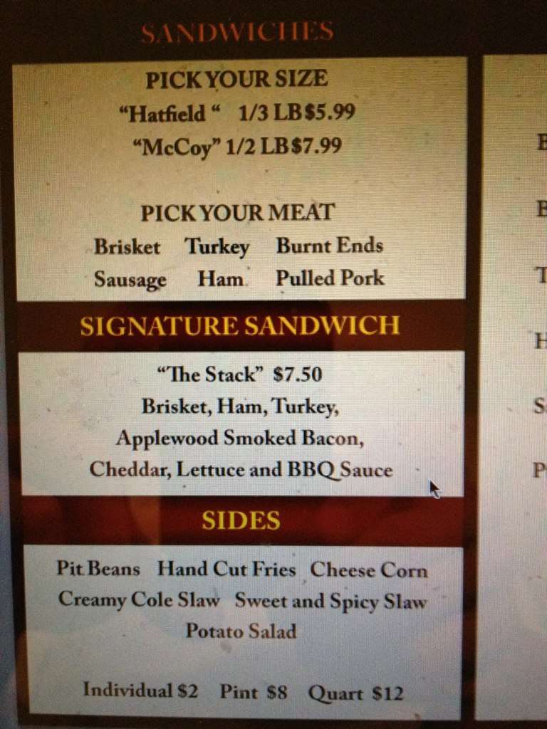 Menu at Burnt End BBQ - Overland Park, Overland Park, Metcalf Ave