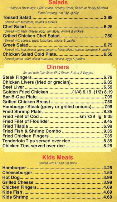 Menu at Ted's Restaurant, Charlotte, Monroe Rd # G