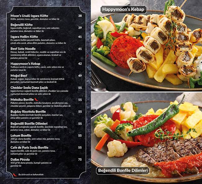 Menu at Happy Moon's, Istanbul, Fener Kalamış Cd. No:89