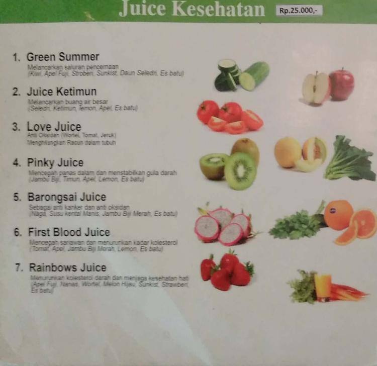 Menu at Bamboo Inn Cafe, West Jakarta