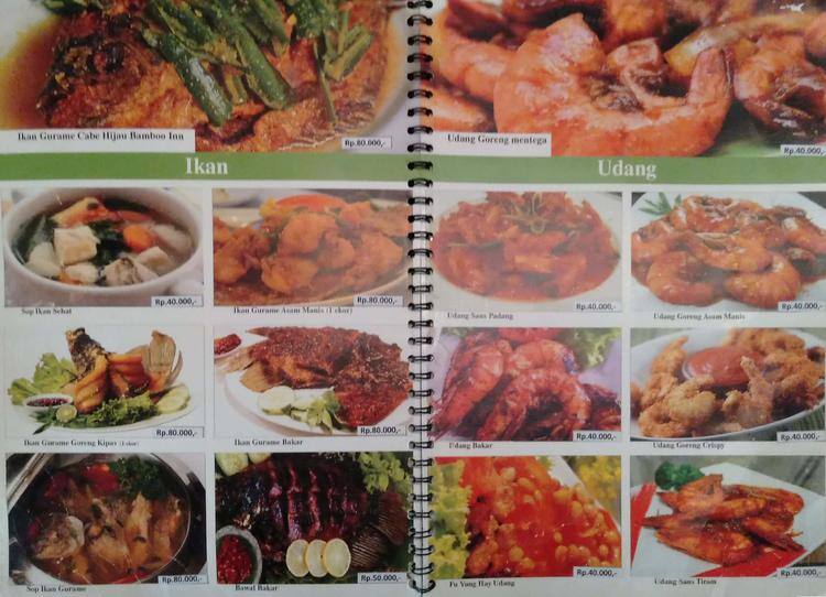 Menu at Bamboo Inn Cafe, West Jakarta