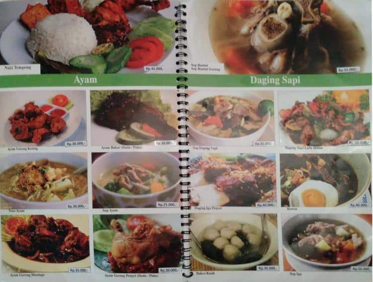 Menu at Bamboo Inn Cafe, West Jakarta