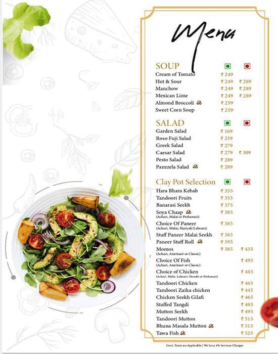 Menu of Retreat, C Scheme, Jaipur
