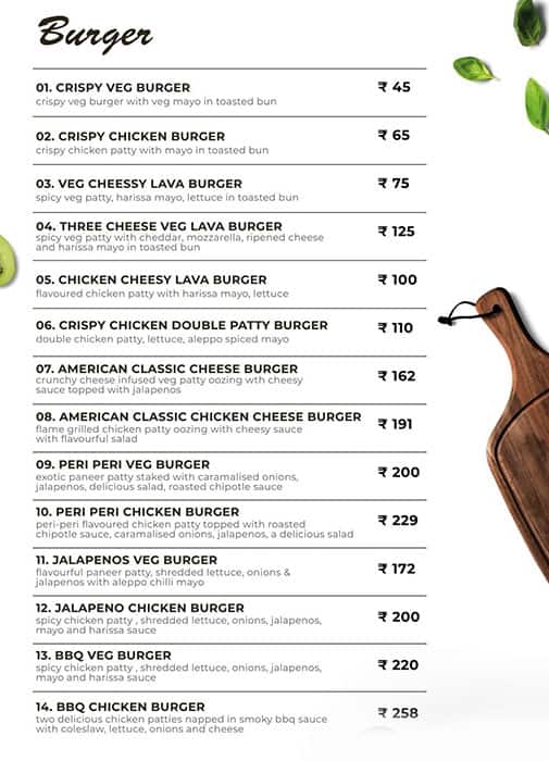 Menu of Arbab Cafe, Nerul, Navi Mumbai