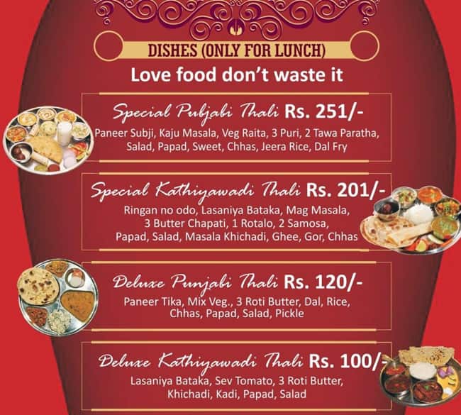 Menu of Shahi Villagers Restaurant, Diwalipura, Vadodara