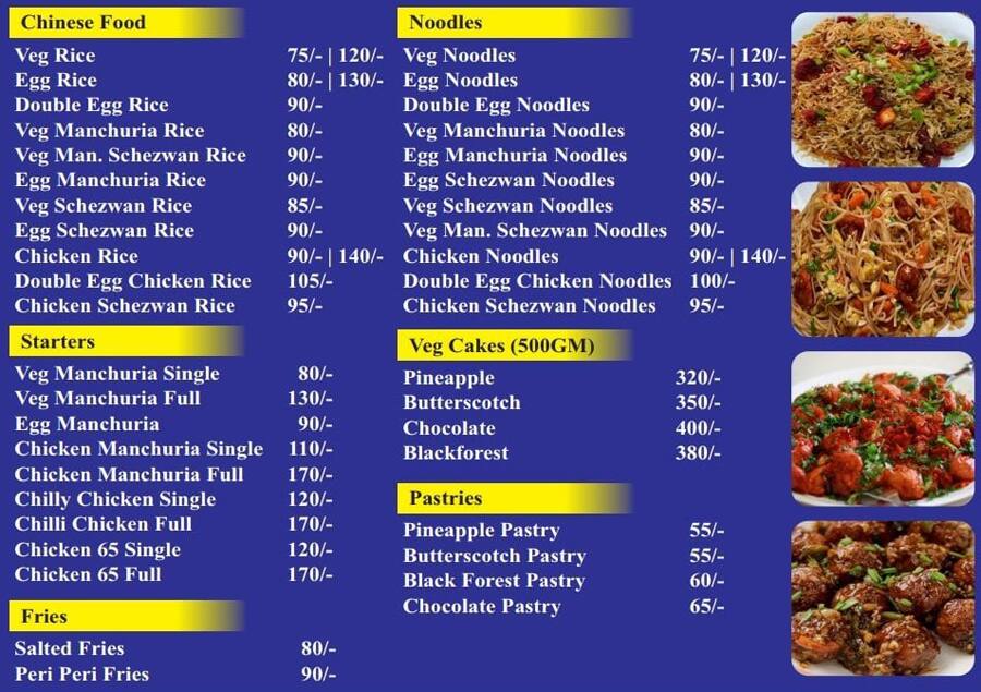 Menu of Cake Hub Bakery, Kukatpally, Hyderabad