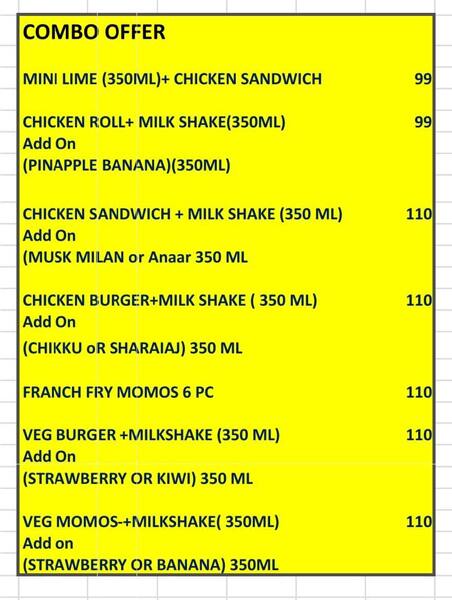 Menu of The Juicy, BTM, Bangalore