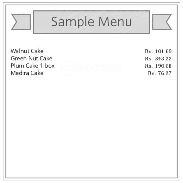 Menu at McRennett Cakes, Chennai, LENOVO SHOWROOM