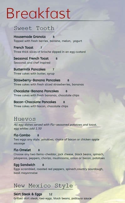 Flo Menu, Menu for Flo, West Town, Chicago - Urbanspoon/Zomato