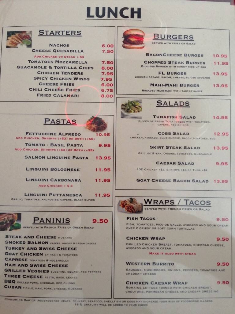 Menu at FL Cafe, Miami Beach