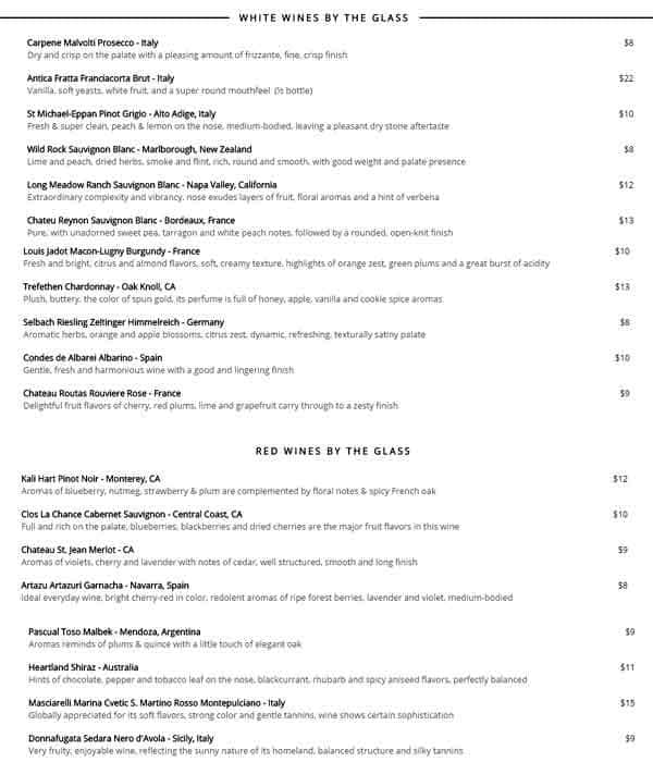 Menu at Victor's restaurant, Provincetown