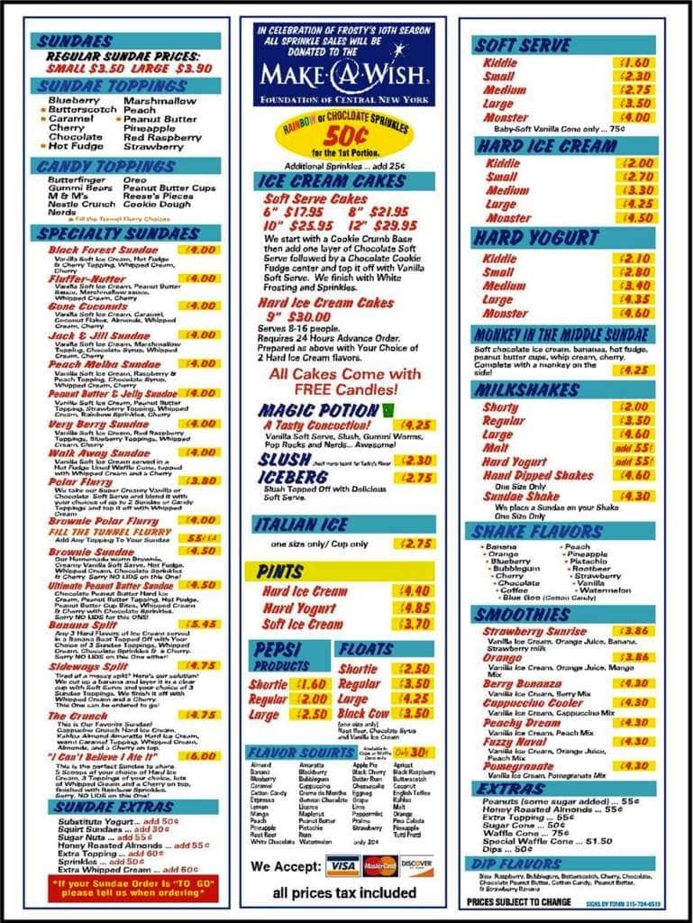 Nicky Doodles Ice Cream Menu, Menu for Nicky Doodles Ice Cream, New ...