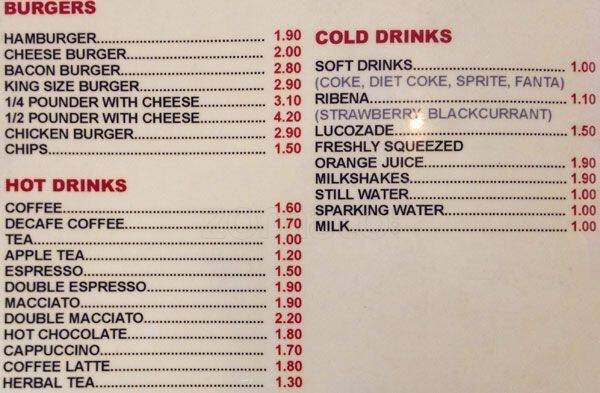 Menu at Highgate Cafe & Sandwich Bar, London, 291 Archway Rd