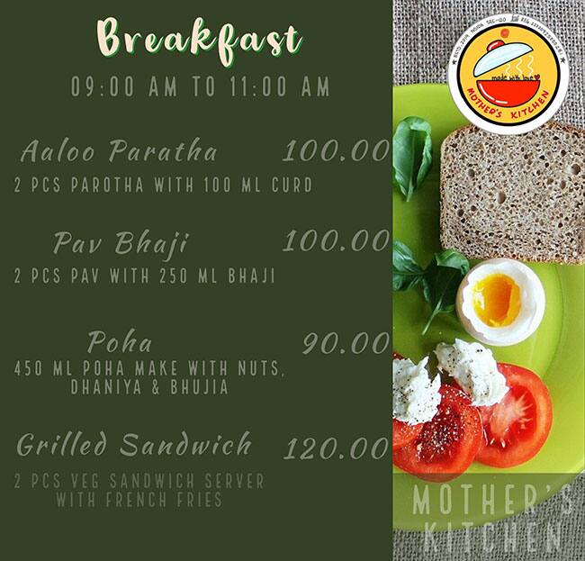 Menu of Mother's Kitchen, Sector 72, Noida