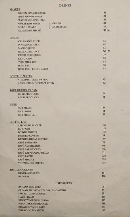 Menu at Cafe Juanita, Pasig, 19 W Capitol Dr