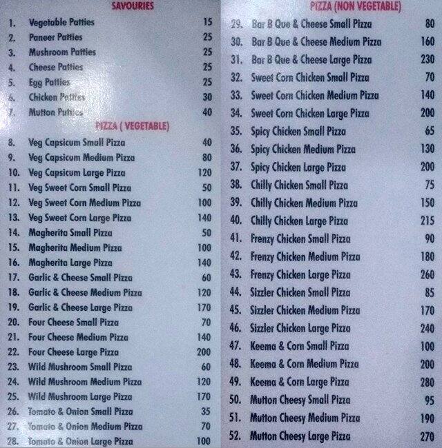 Venus The Cake Shop Menu, Menu for Venus The Cake Shop, MI Road, Jaipur ...