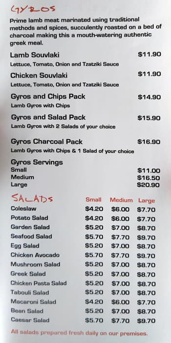 Menu at Sandringham Charcoal Chicken Plus fast food, Sandringham