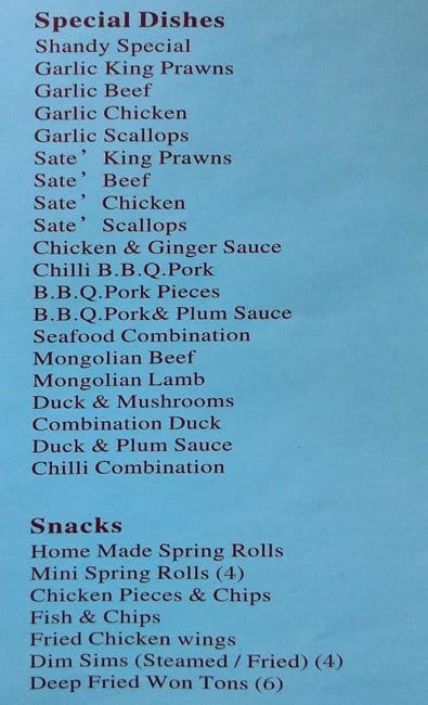 Menu at Tai Pak Chinese Take Away Food fast food, Logan Central, 2 ...