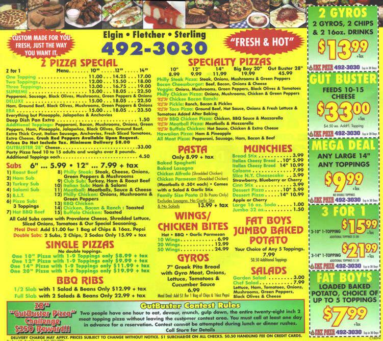 Menu At Fat Boys Pizza Pizzeria Elgin Menu At Fat Boys Pizza Pizzeria Elgin