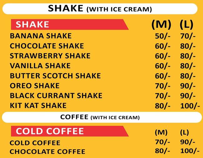 Menu at BIGG BOSS CAFE, Kharar