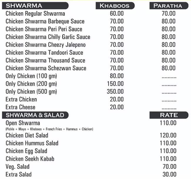 Menu of Limra Chai, Sakinaka, Mumbai