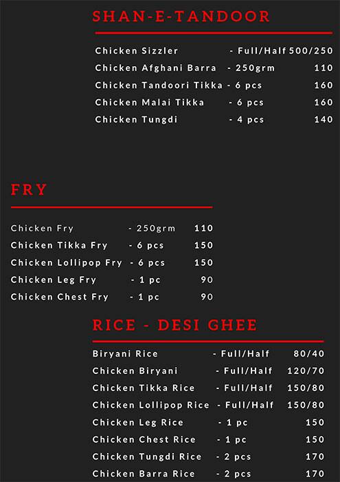 Menu at Al Sami's Food Court, Kanpur