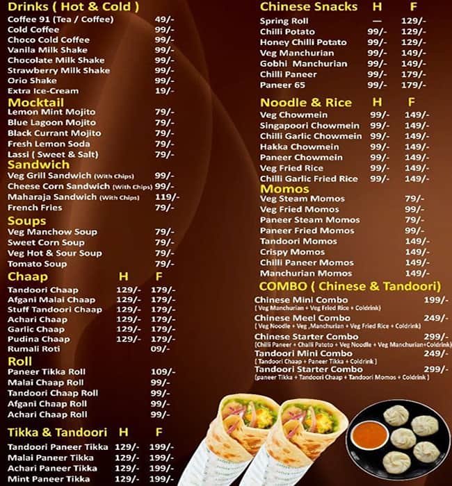 Menu of Cafe 91, Vasundhara, Ghaziabad