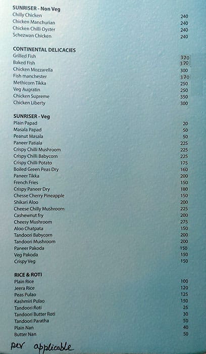 Menu at Opium Bar And Restaurant, Kolkata, J2