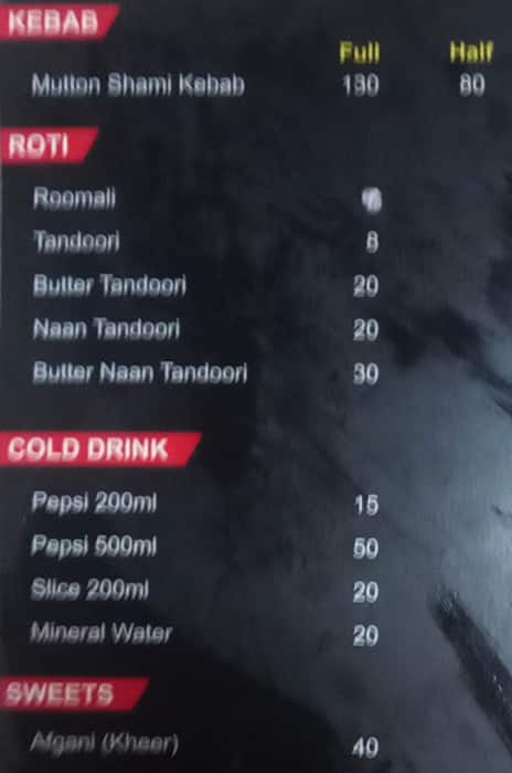 Menu at CHICKEN MALL, Kanpur, 25/6