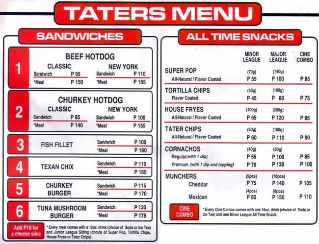 Taters Menu, Menu for Taters, Dela Paz, Rizal - Zomato Philippines
