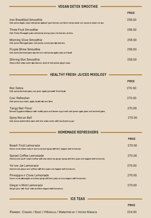 Menu at CLUB FENICIA, Kolkata