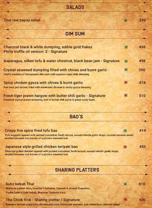 Menu at CLUB FENICIA, Kolkata