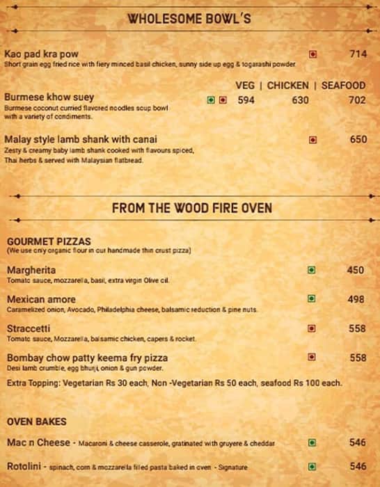 Menu at CLUB FENICIA, Kolkata