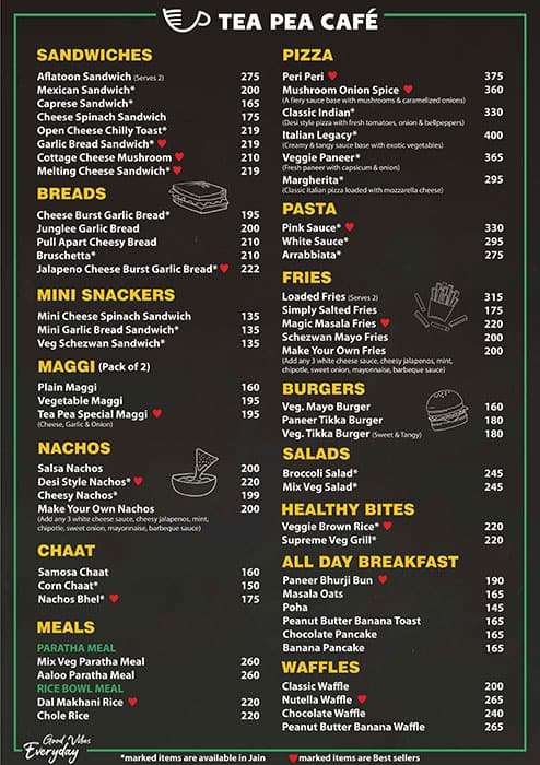 Menu of Cafe Everbean, Bopal, Ahmedabad