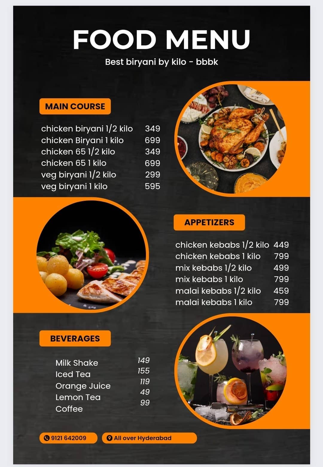 Menu of Best Biryani By Kilo, Falaknuma, Hyderabad