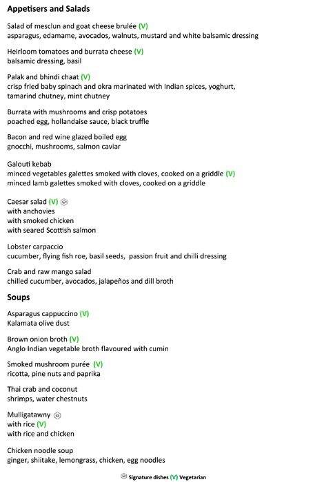 Fenix - The Oberoi Mumbai Menu - Zomato