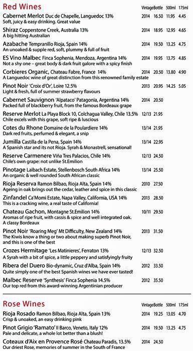 Menu at Old Plough pub & bar, Cobham