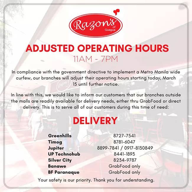 Menu at Razon's of Guagua restaurant, Manila, 2/F Tutuban Center Mall