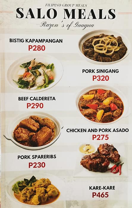 Menu at Razon's of Guagua desserts, Manila, Level 1