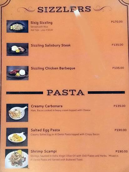 Menu at Brickfire restaurant, Quezon City, Lower Ground Floor