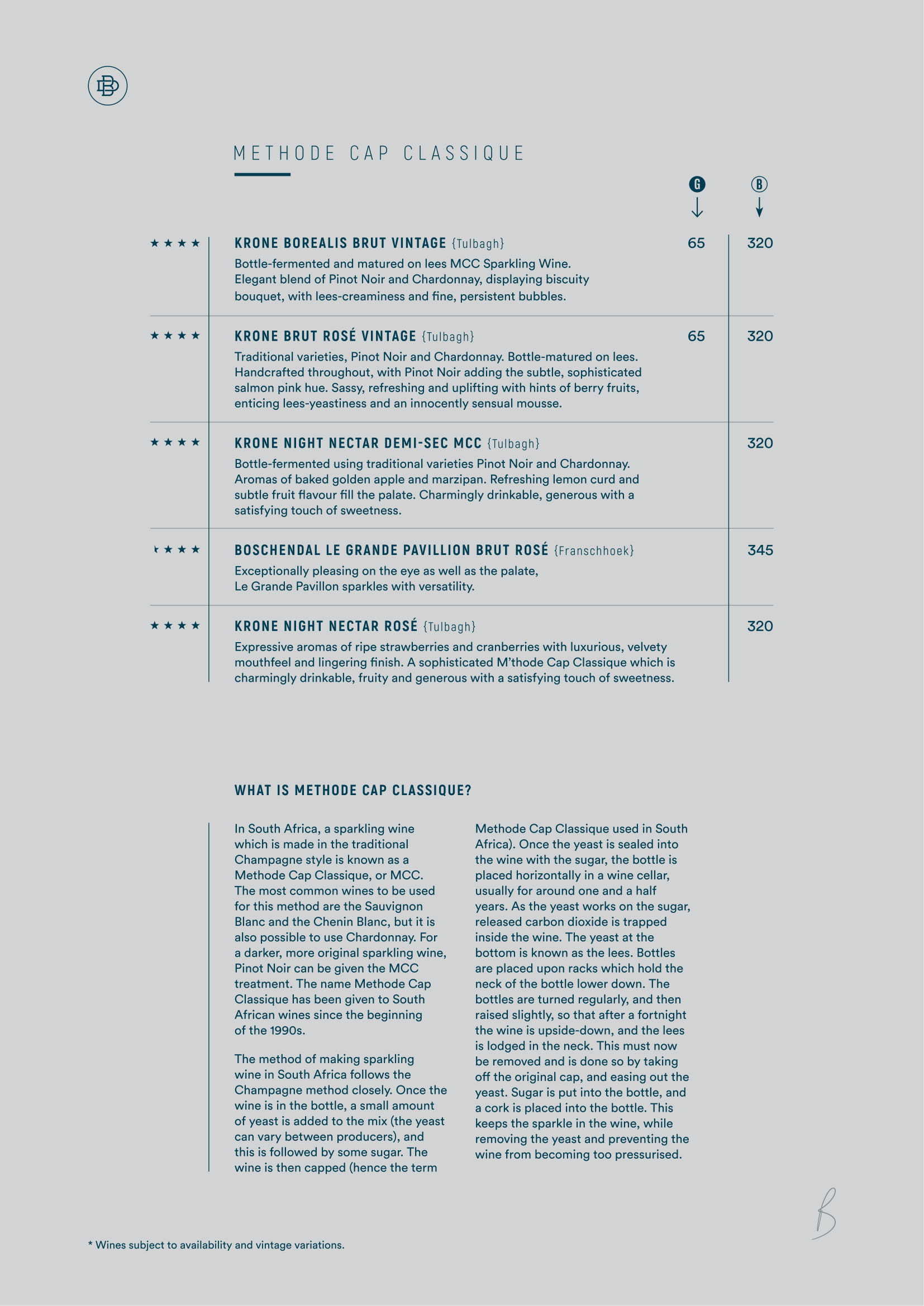 Menu at Bull Run restaurant, France