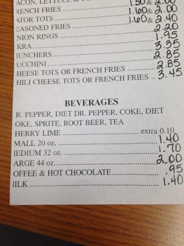 Menu at Dixie Dog Drive Inn restaurant, Wolfforth, 705 US-62 #82