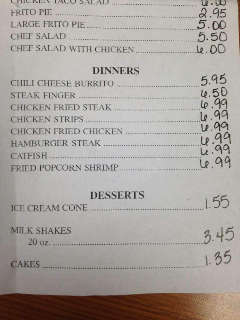 Menu at Dixie Dog Drive Inn restaurant, Wolfforth, 705 US-62 #82