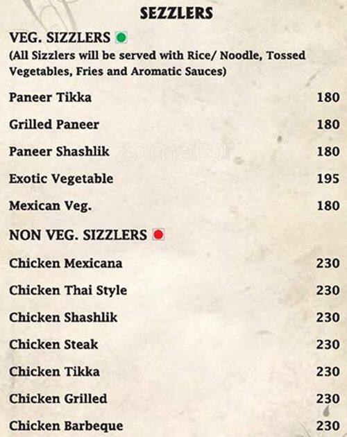 Menu at Pementos, Mumbai