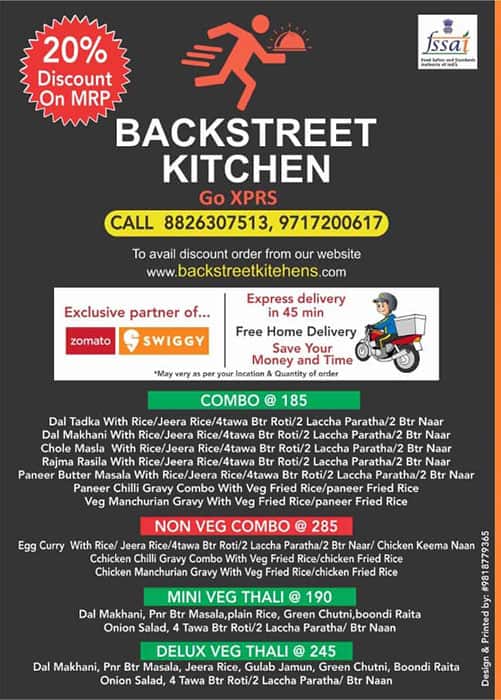 Menu at Backstreet Kitchen, Noida