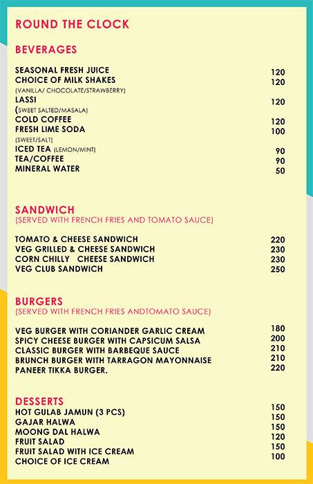 Menu of D Lish, City Market, Bangalore