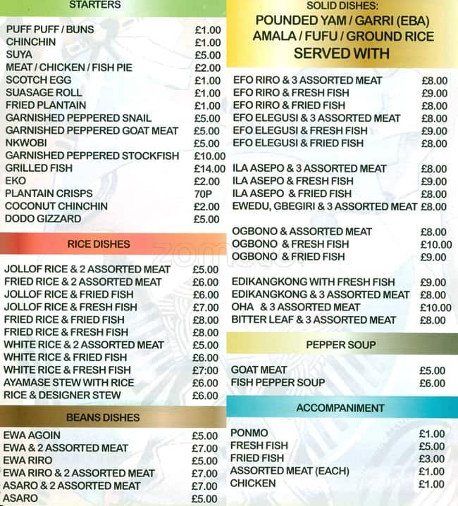 Menu at Ariya Kitchen Edgware restaurant, Edgware