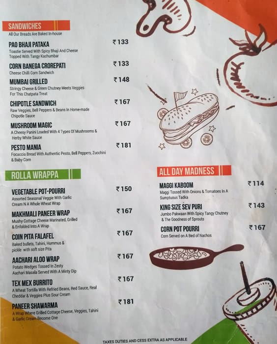 Menu at The Feast Bakery, Jaipur, Cafe CornerStone by Pallavi Daga
