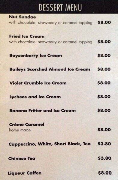 Menu at Mandarin Coin Restaurant, Ridgehaven, North East Road